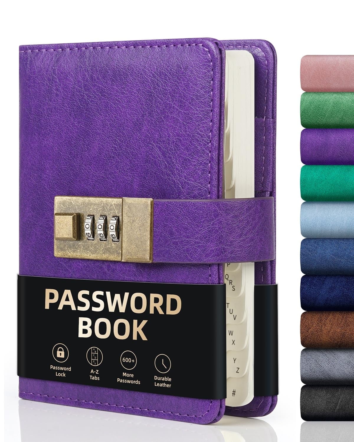 WEMATE Password Book with Lock with Alphabetical Tabs 600+ Password ...