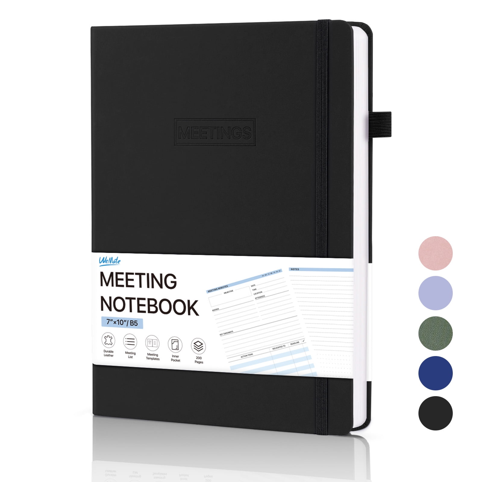 WEMATE Simplified Meeting Notebook for Work, Hardcover Meeting Notes ...