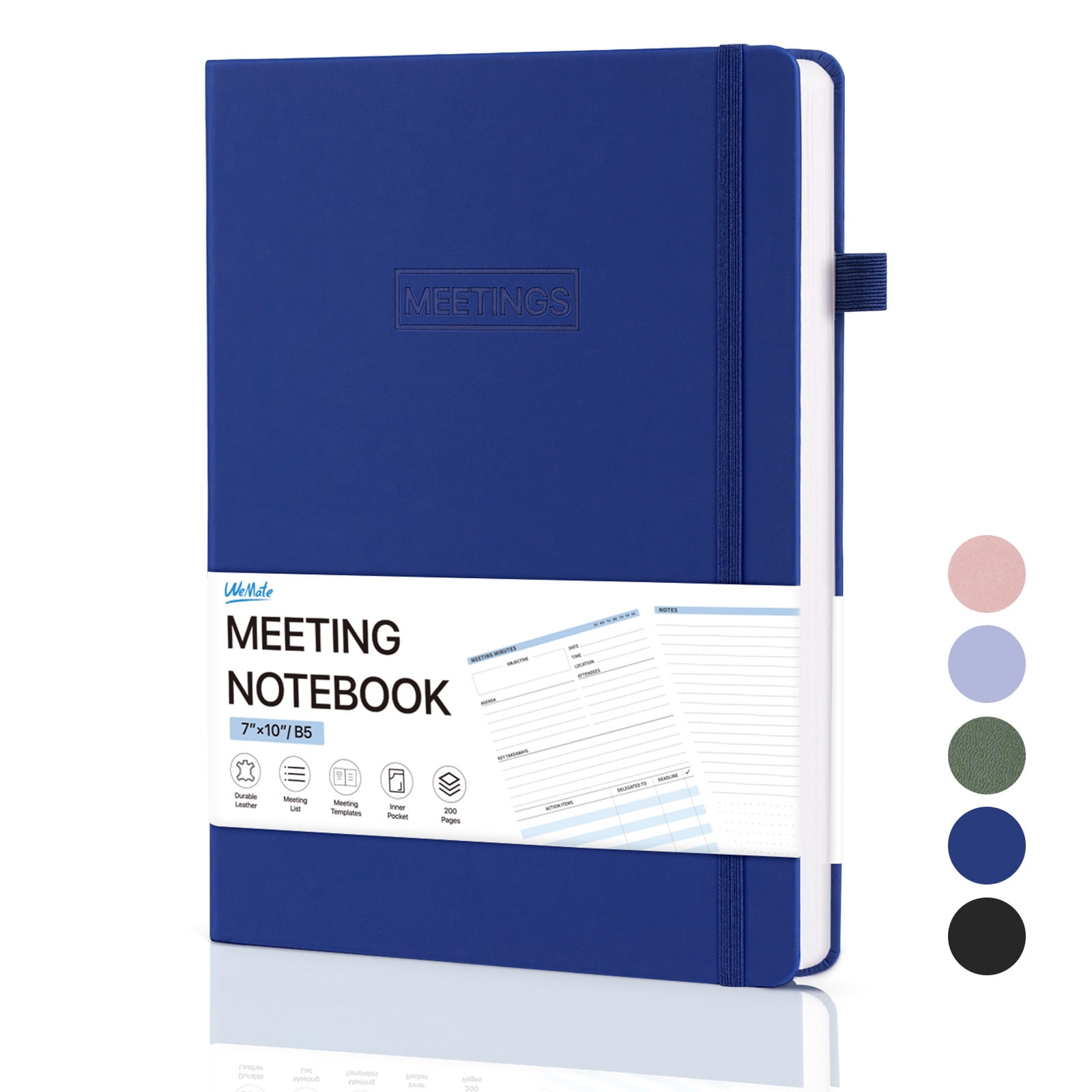 WEMATE Simplified Meeting Notebook for Work, Hardcover Meeting Notes ...