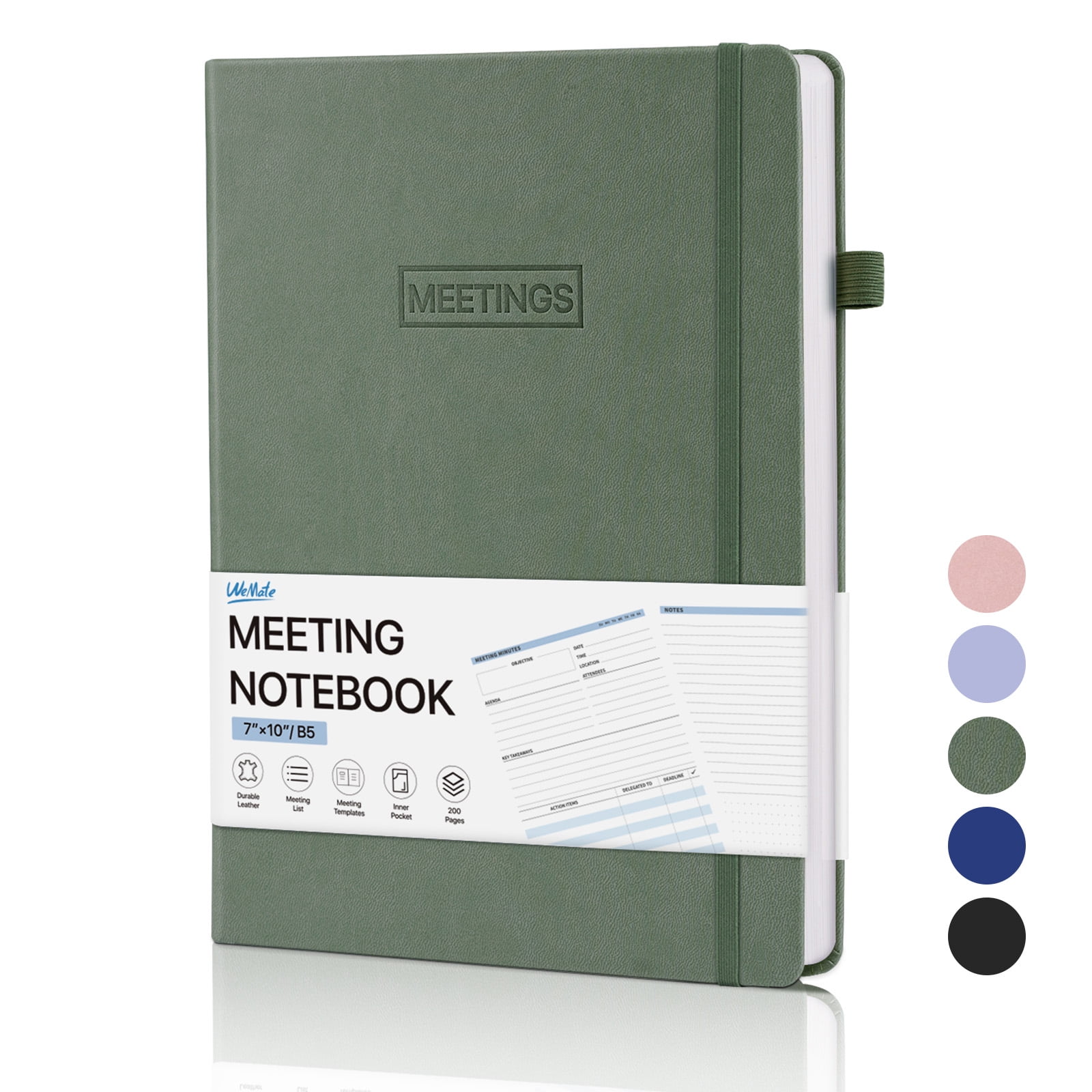 WEMATE Simplified Meeting Notebook for Work, Hardcover Meeting Notes ...