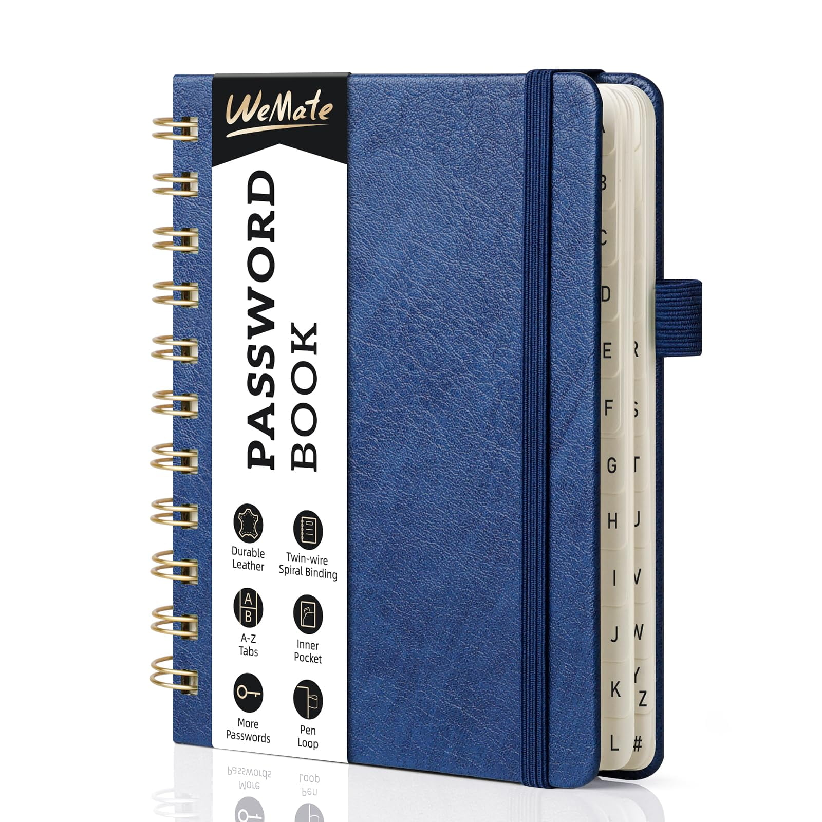 WEMATE Alpha Lock Alphabet Hardcover Password Organizer, Small Keeper ...