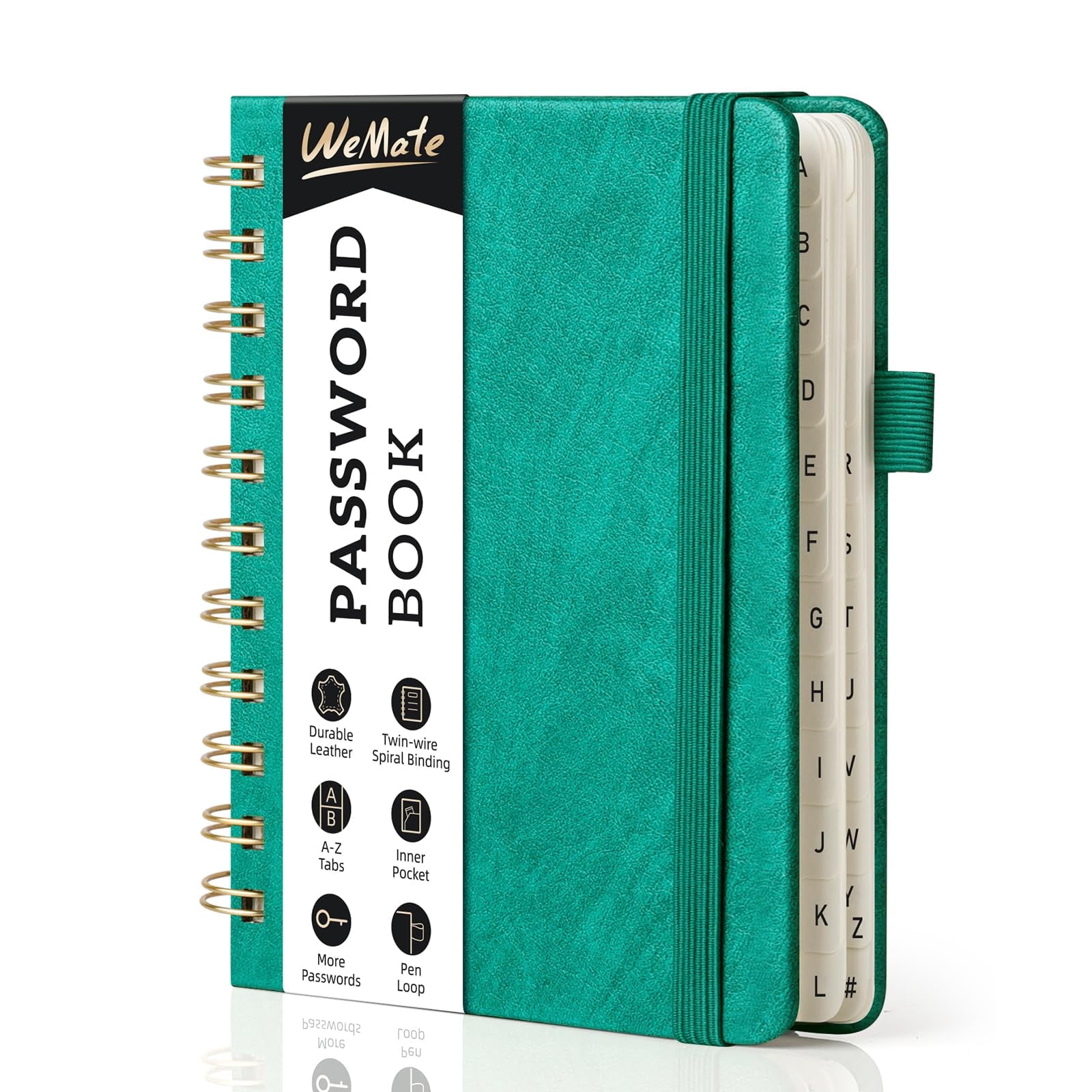 "WEMATE Password Notebook with Alphabetical Tabs, Pocket Password ...