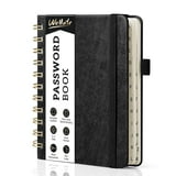 WEMATE Spiral Password Book with Alphabetical Tabs, 4.7x6 inch Black ...