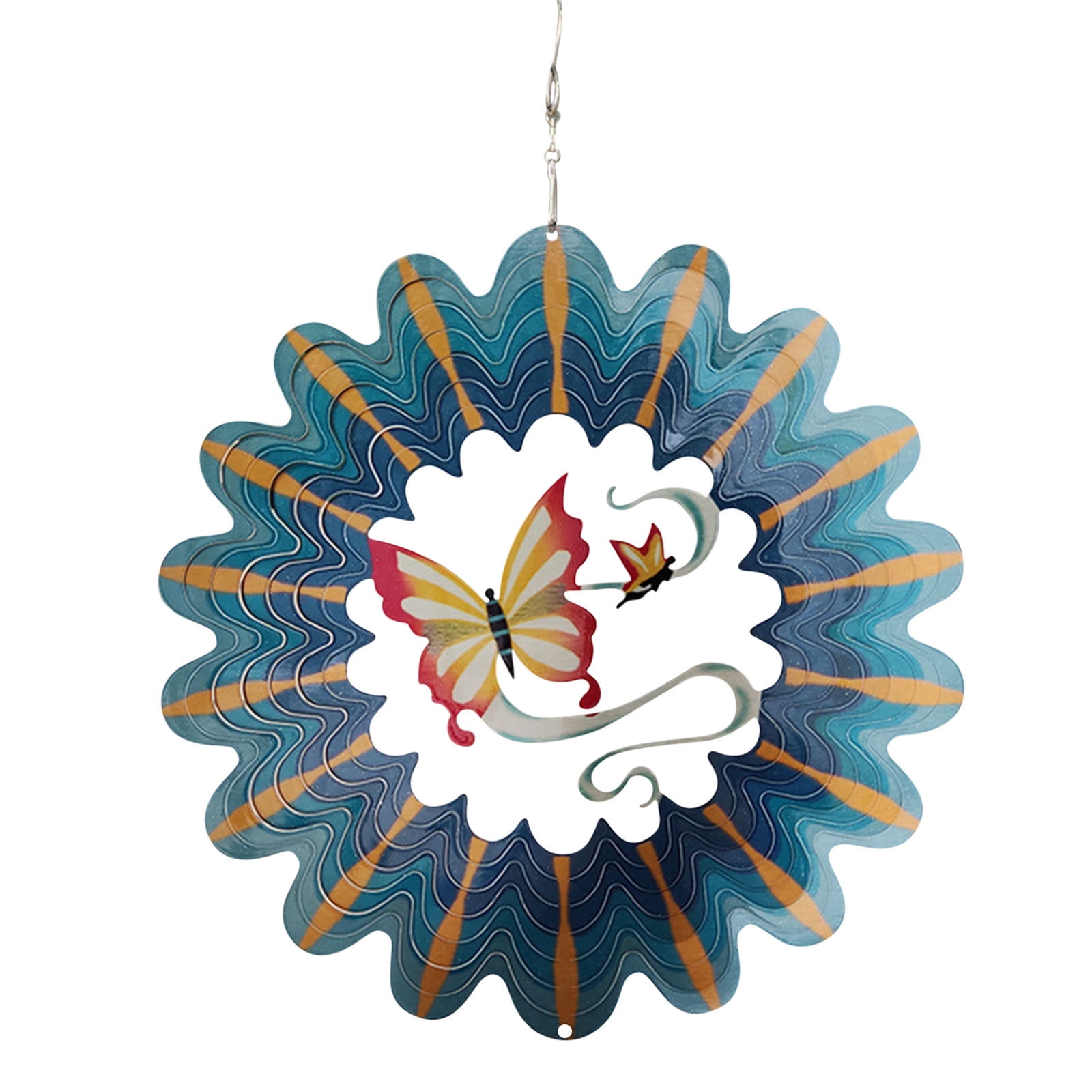 WEMDBD 3-D Rotating Wind Chime Stainless Steel Colored Metal Sheet Wind ...