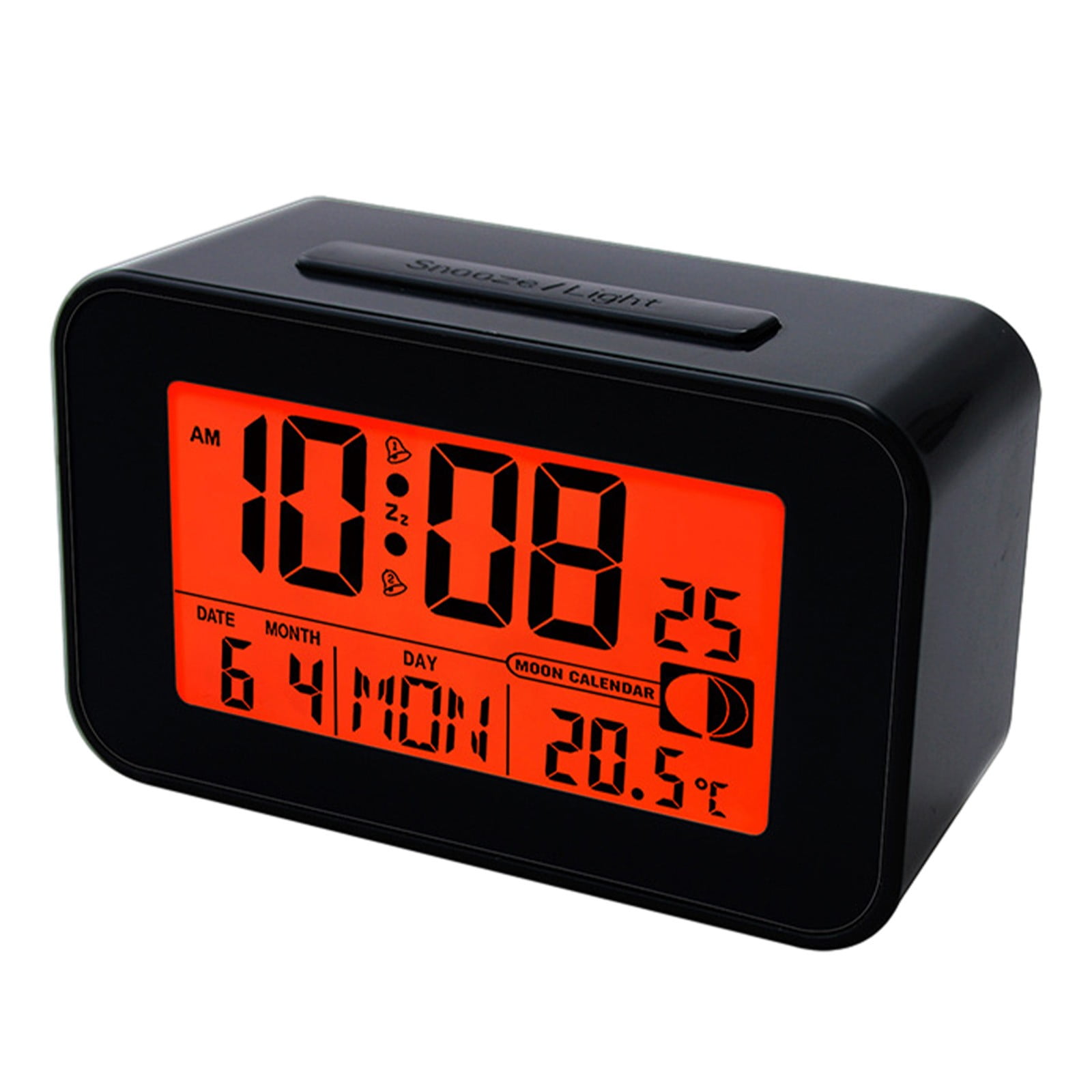 WEMDBD Digital Alarm Clock With LCD Display Temperature Humidity Screen ...