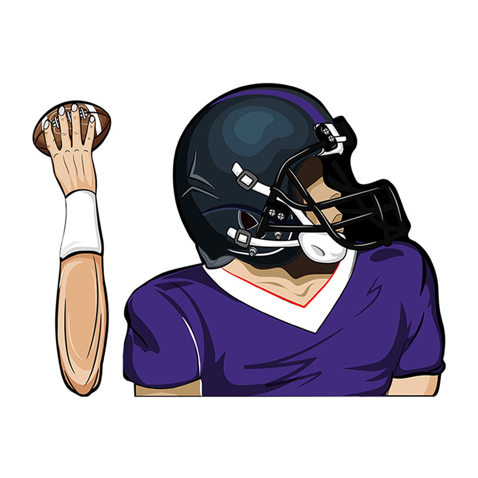 WEMDBD Football Quarterback Wiper Stickers Car Windshield Wiper ...