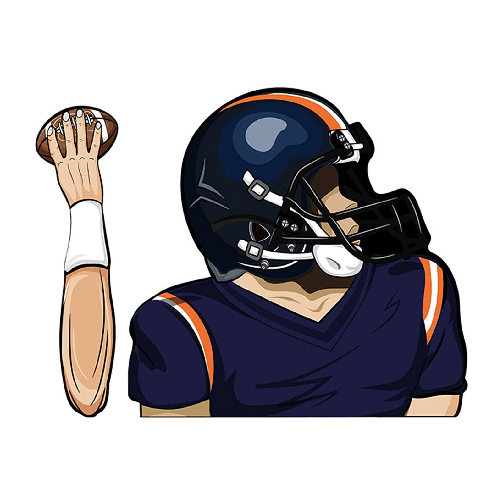 WEMDBD Football Quarterback Wiper Stickers Car Windshield Wiper ...