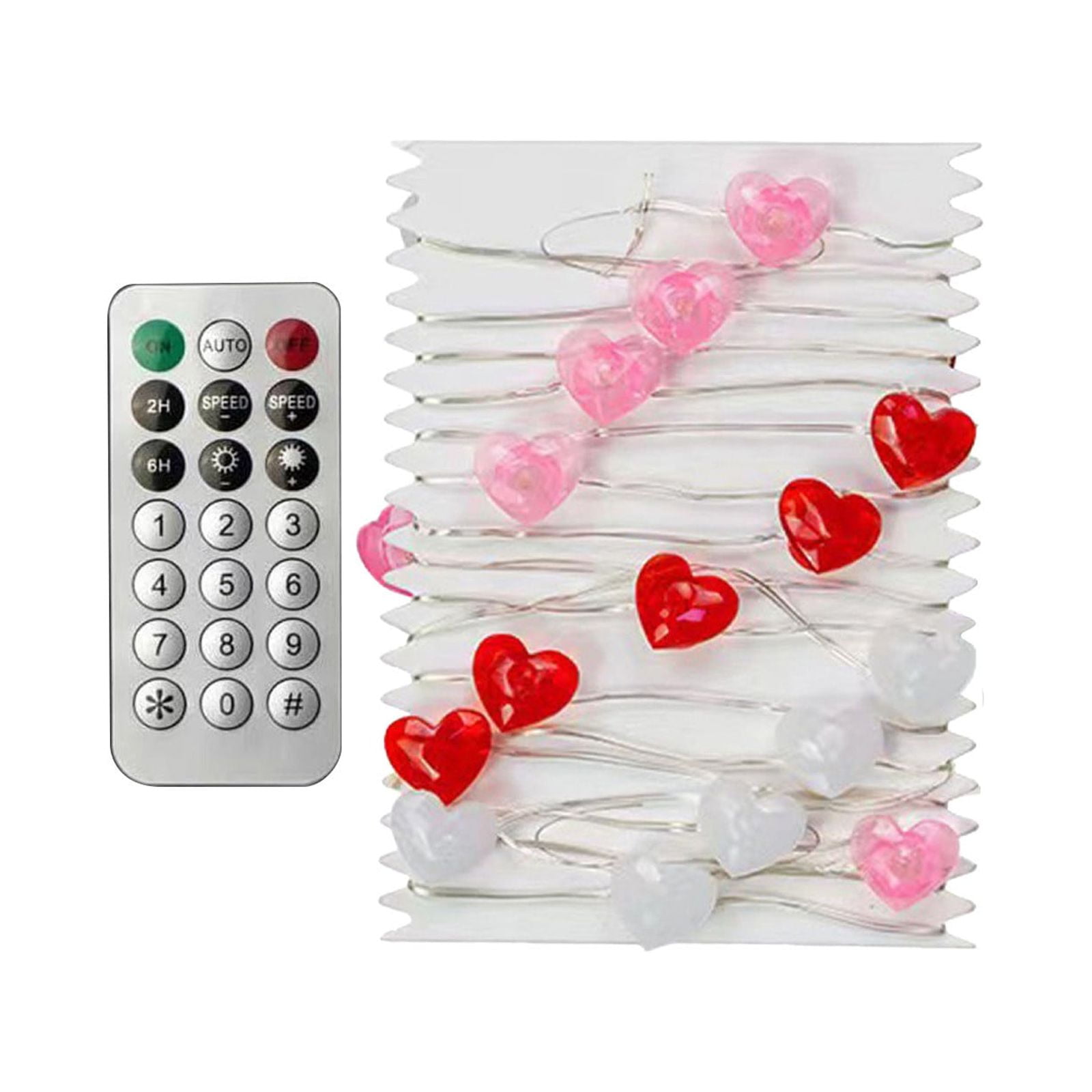 WEMDBD Valentines Day Decor 10FT 30 LED Valentines Day Heart Lights ...
