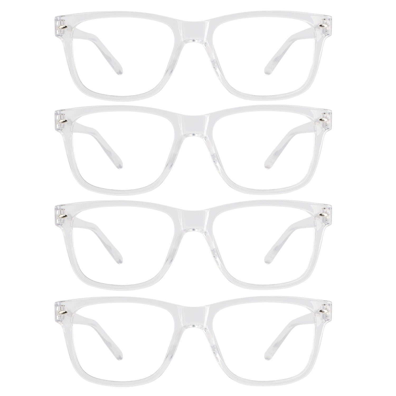 4 Pairs Women Leopard Meow Reading Glasses - Fashion Clear Lens Readers ...