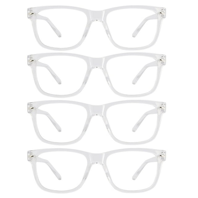 WEMOOTANTS Clear Reading Glasses 1.5 for Women Men 4 Pairs Large Square ...