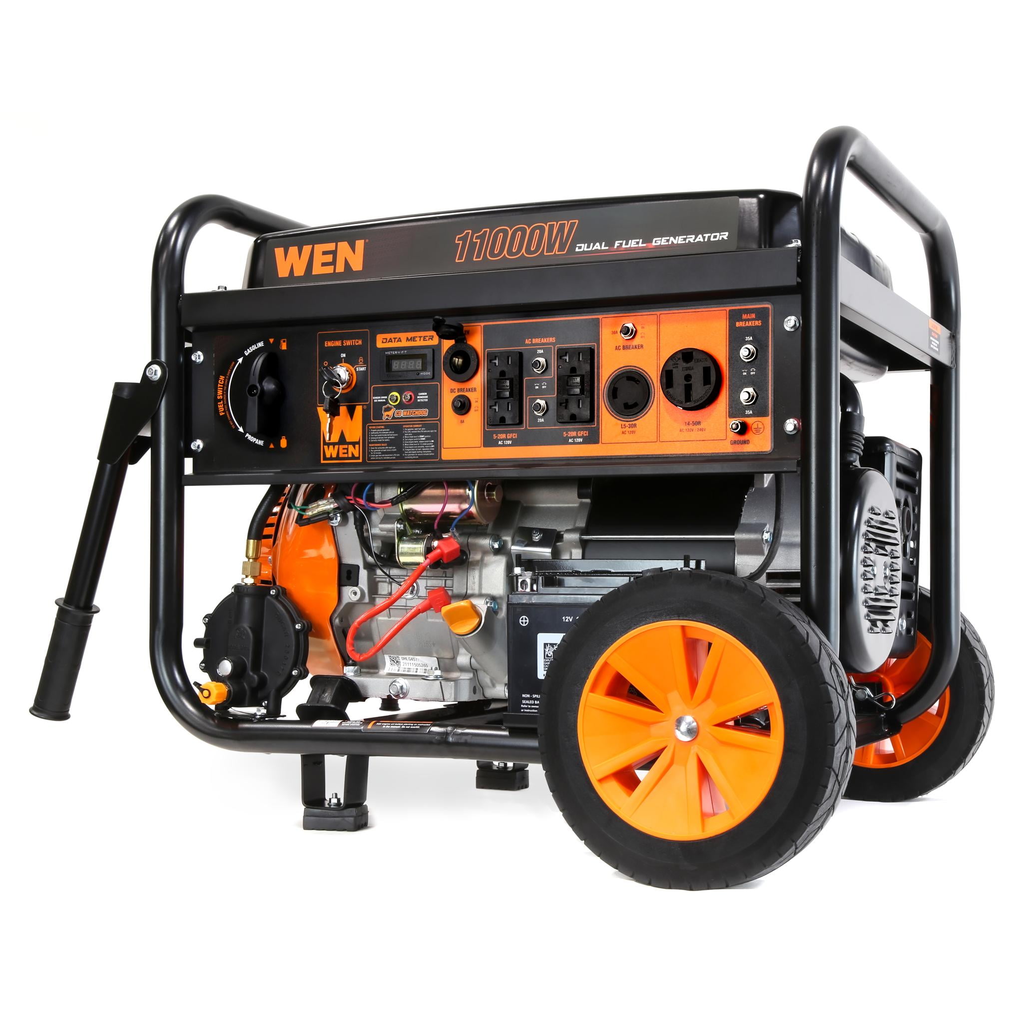 WEN 11,000-Watt 120V/240V Dual Fuel Portable Generator with Wheel Kit ...