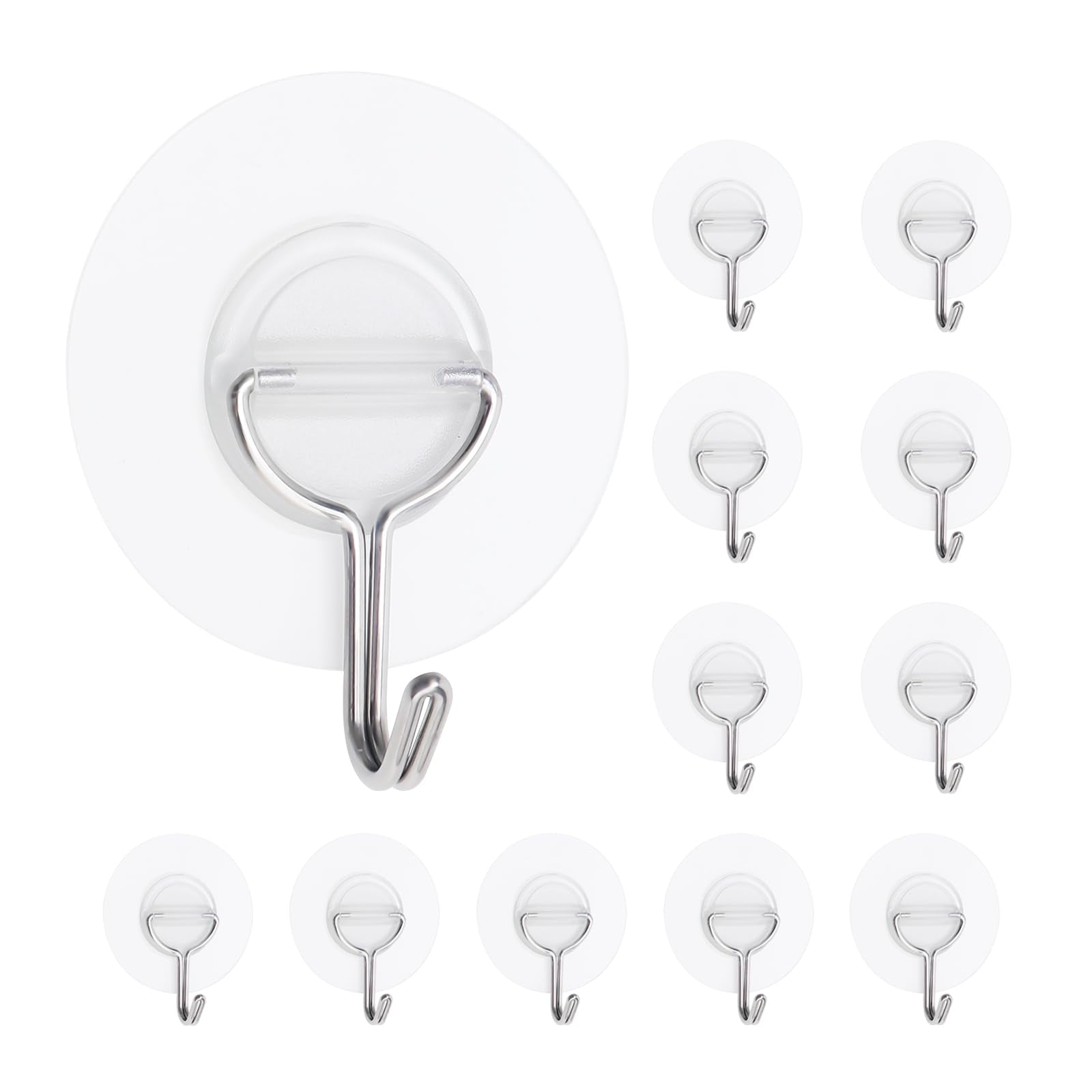 WEN 12 Pack Clear Plastic Adhesive Wall Hooks-Heavy Duty Strong Sticky Hooks for Wall - Walmart.com