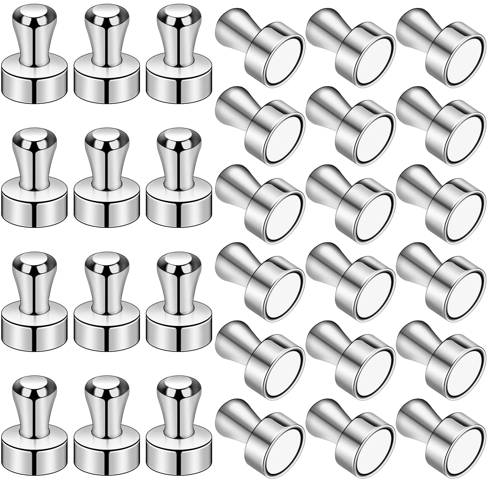 WEN 12Pcs Black Fridge Magnets,Small and Strong Magnets for Whiteboard ...