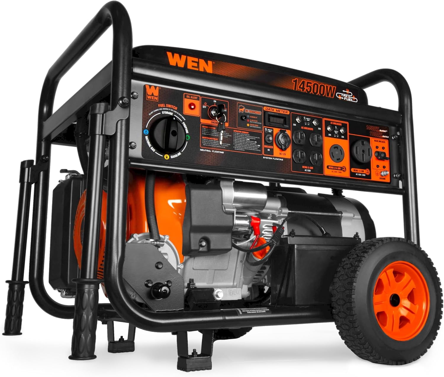 WEN 14,500-Watt 120V/240V Tri-Fuel Generator for Gas, Propane, and ...