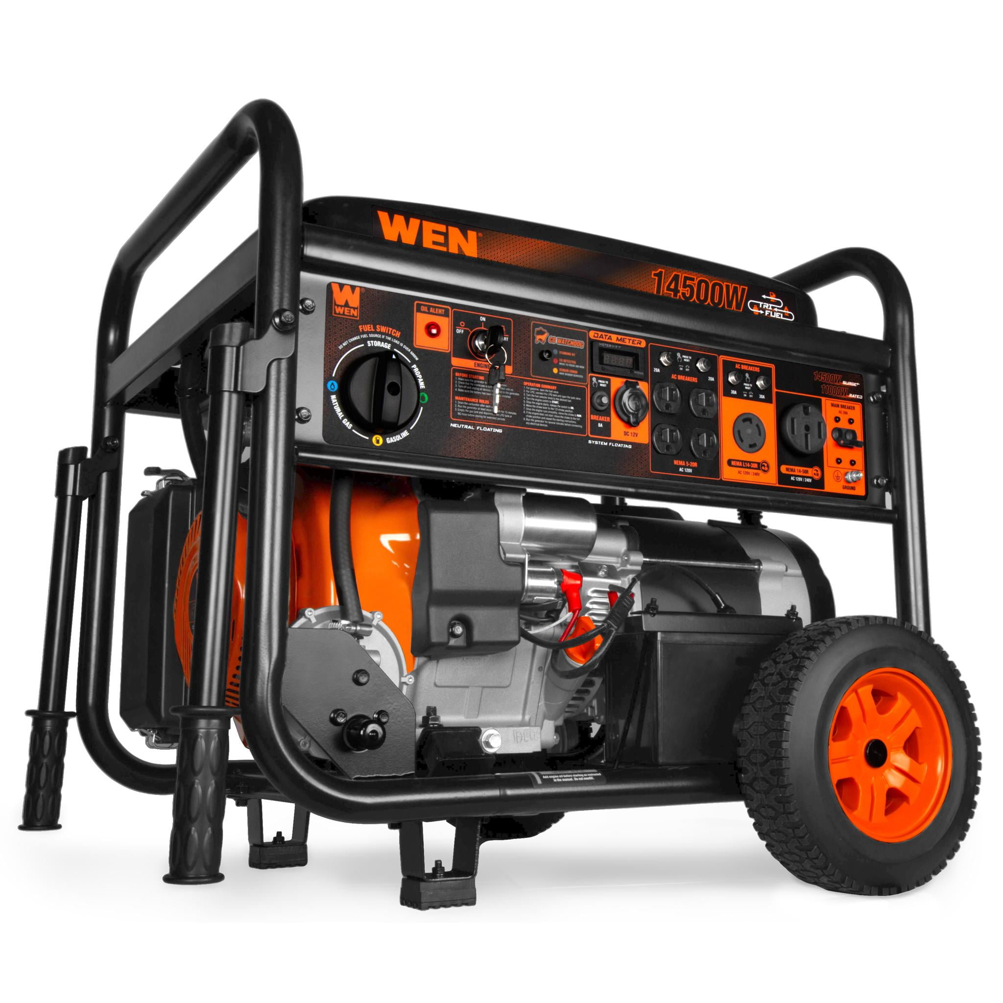 WEN 14,500-Watt 120V/240V Tri-Fuel Generator for Gas, Propane, and ...