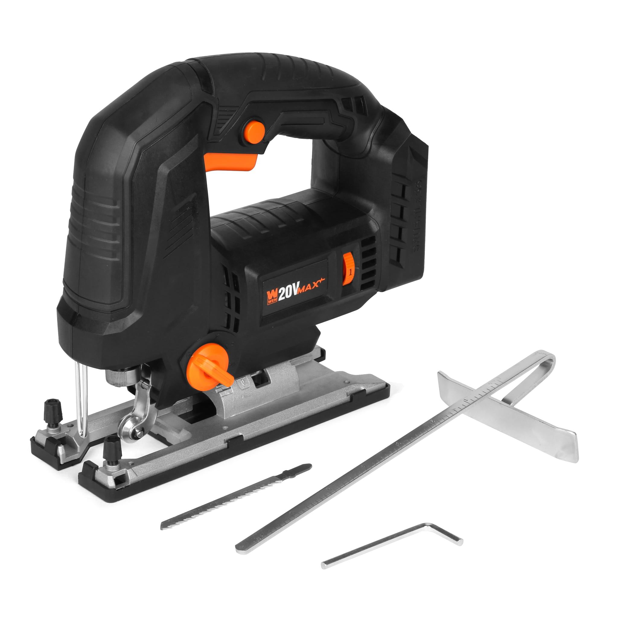 WEN 20V Max Cordless Brushless Auto-Speed Jigsaw (Tool Only – Battery ...