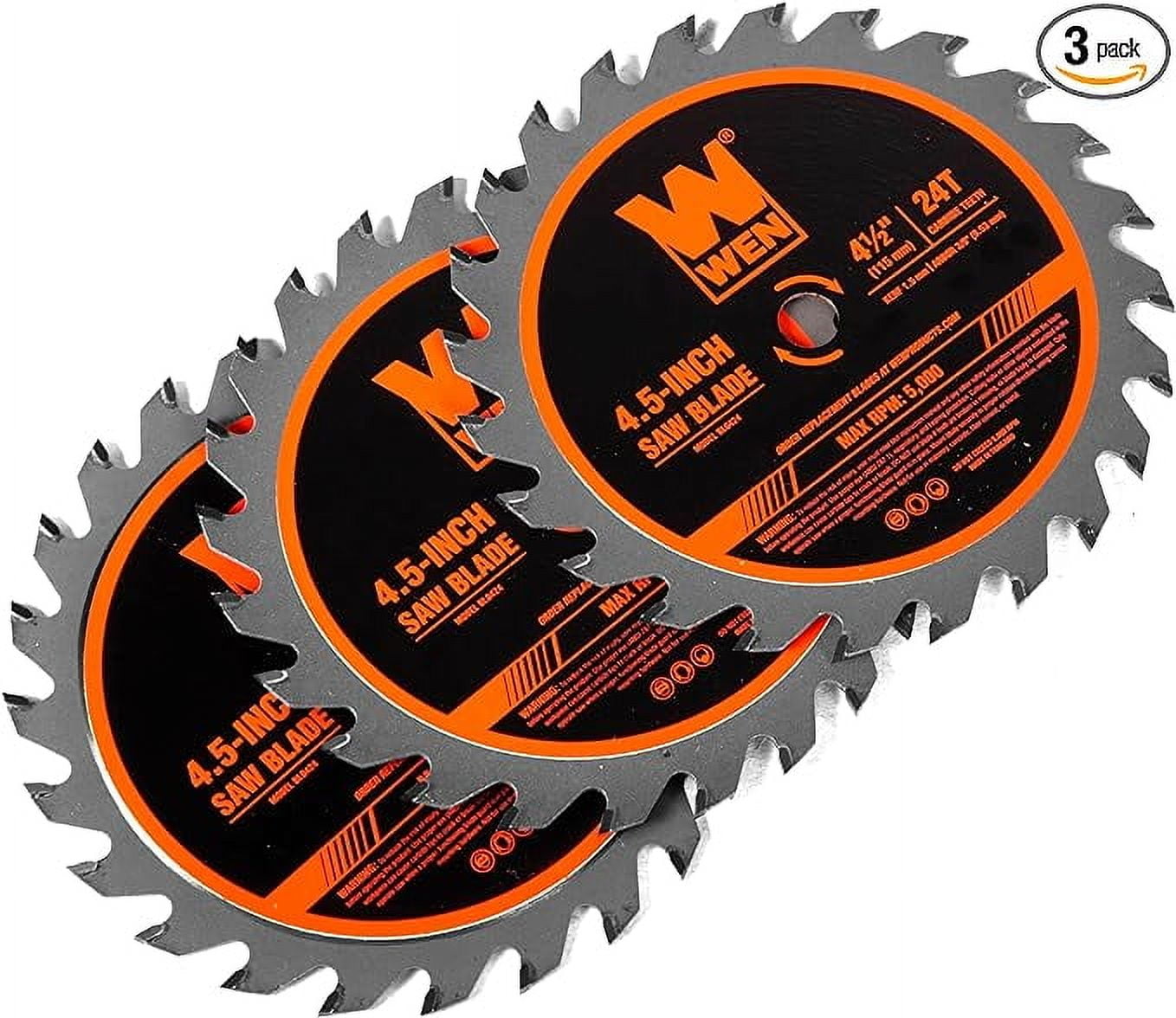 WEN 4-1/2-Inch 24-Tooth Woodworking Saw Blade for Compact and Mini ...