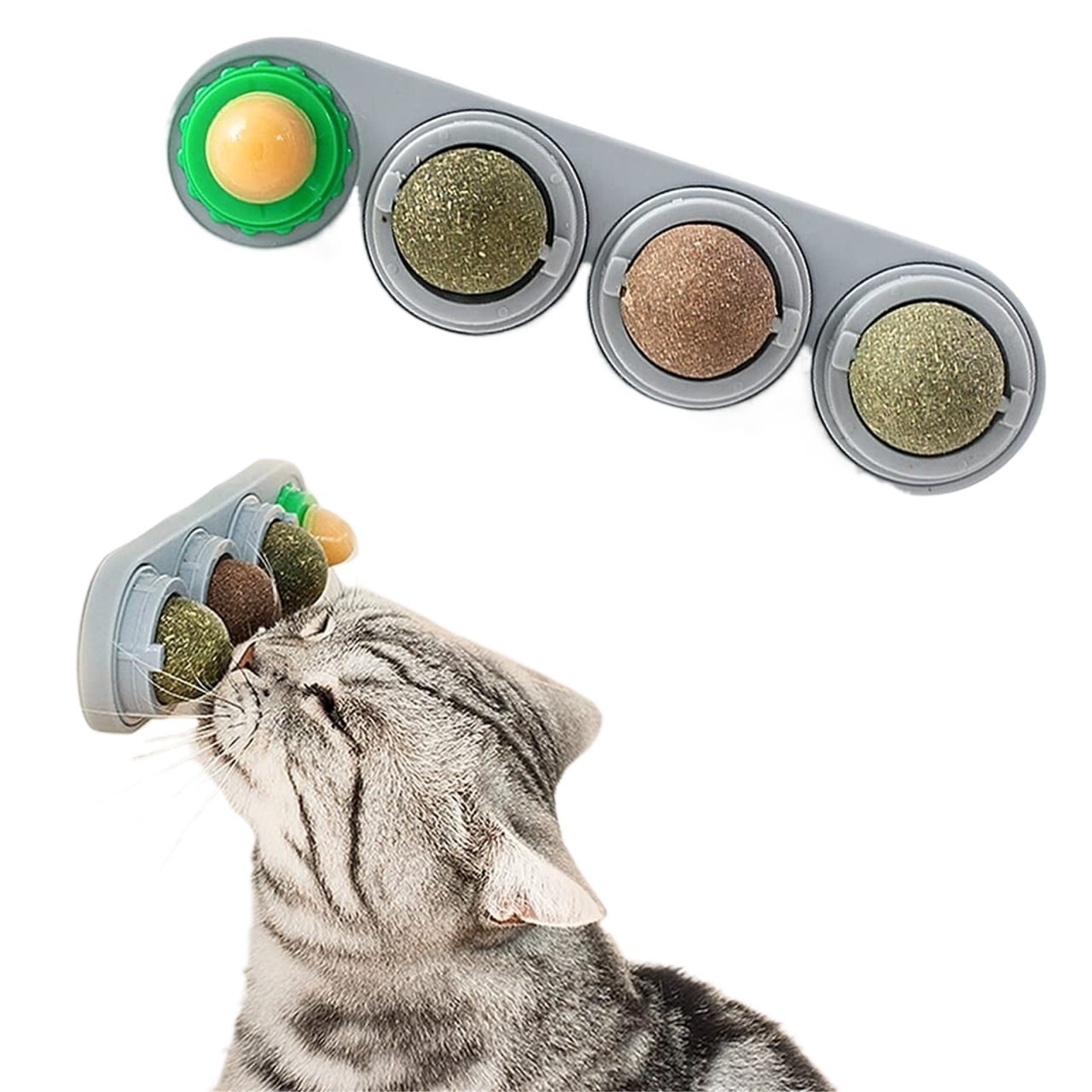 WEN 4 Catnip Silvervine Ball Toys, Extra Cat Energy Ball, Edible Cats ...