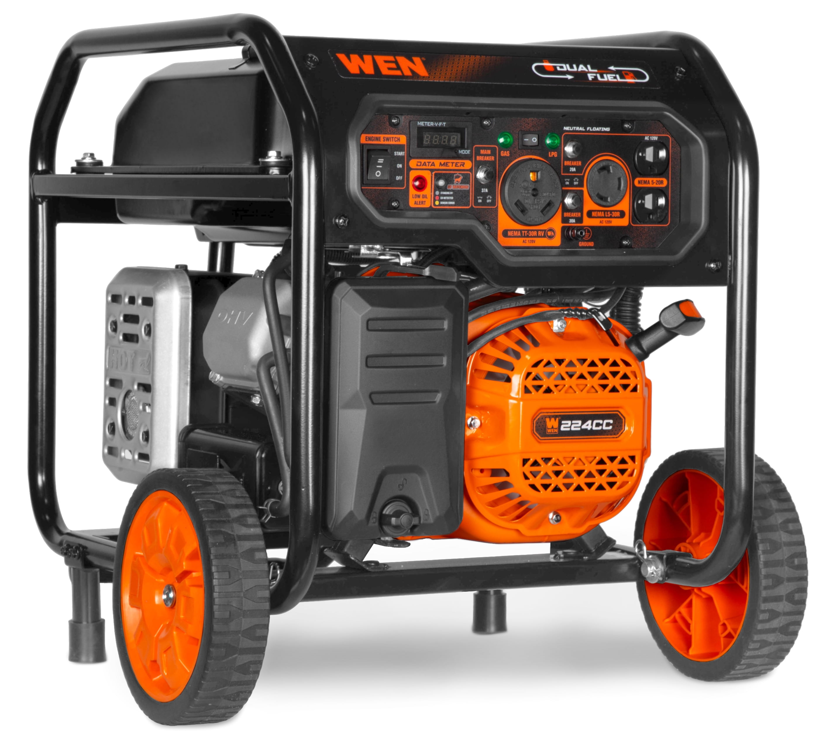 WEN 5,600-Watt Dual Fuel Portable Generator with Wheel Kit, Electric ...