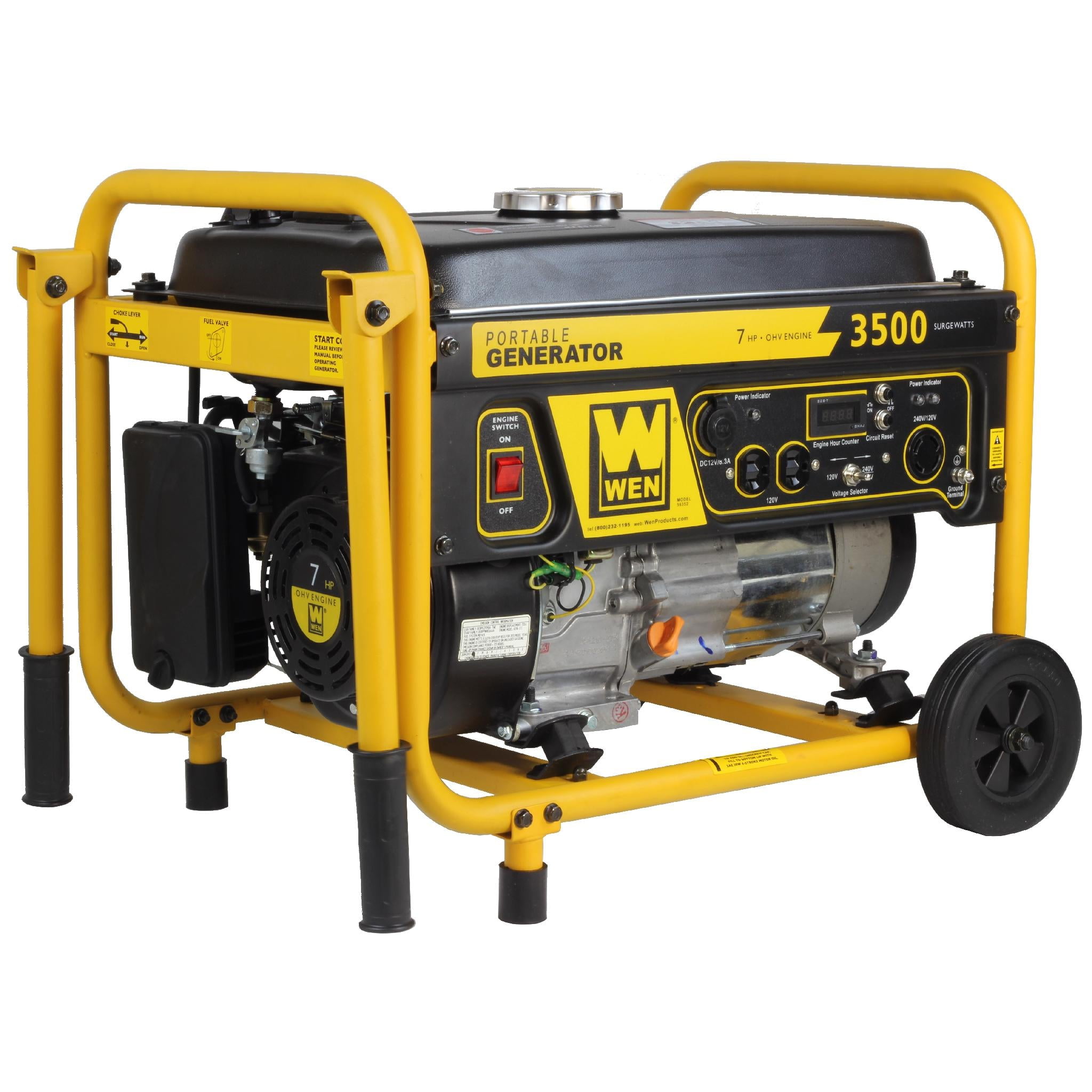 WEN 56352 3500-Watt 212cc Portable Generator with Wheel Kit - Walmart.com