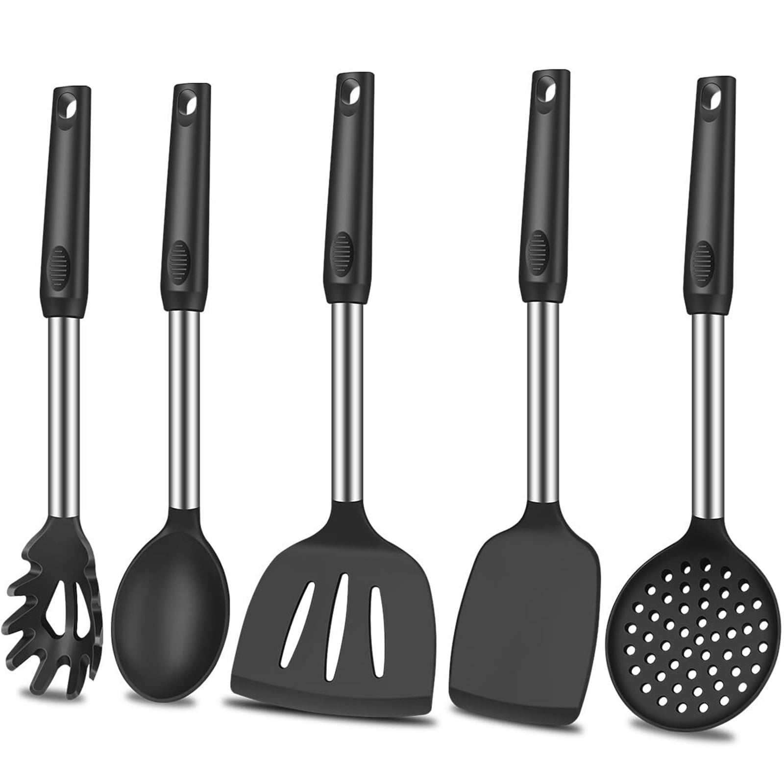 WEN 5pc Silicone Spatula Set - Heat Resistant, Long, Large Spatulas for ...