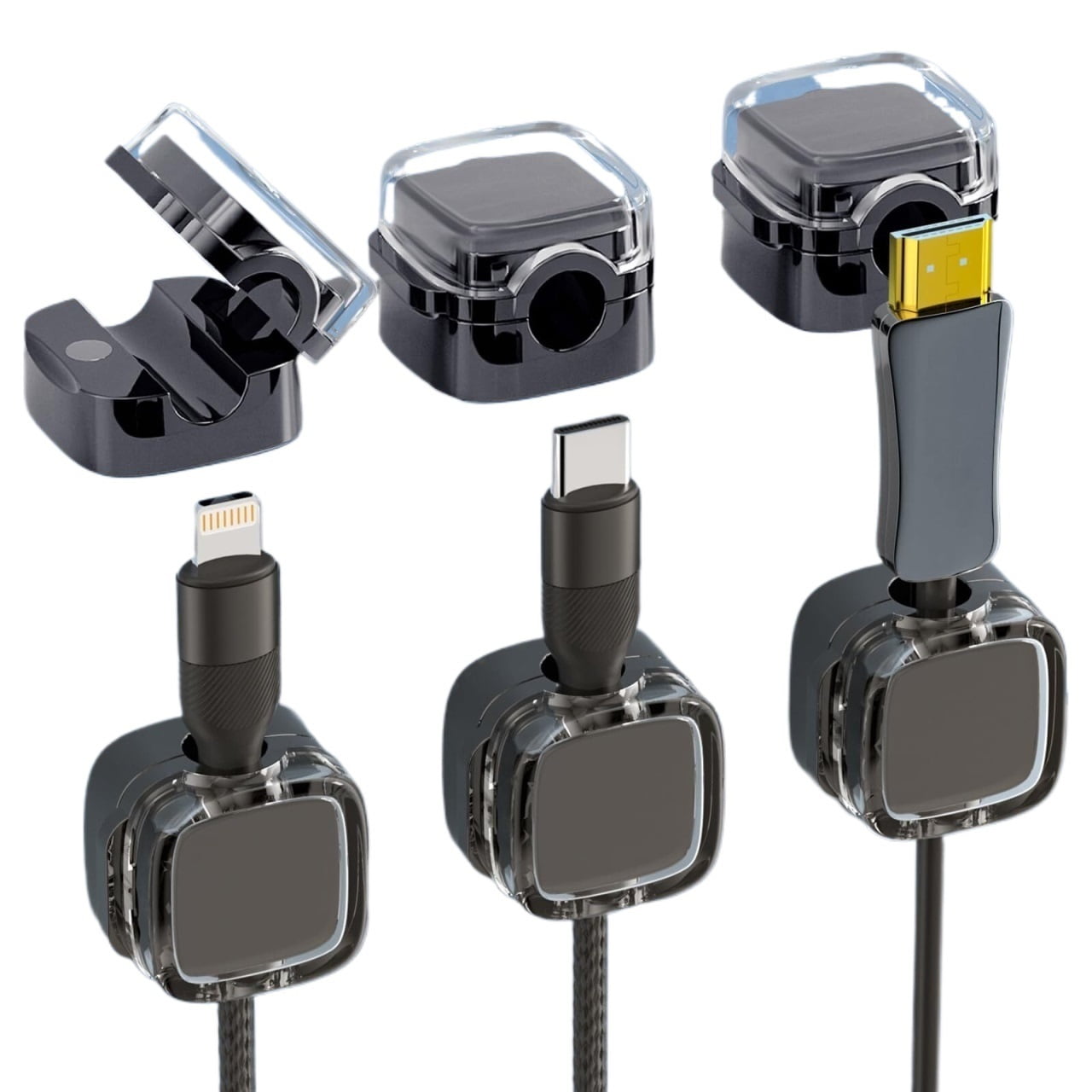 WEN 6-piece magnetic cable clamp, bedside table cable fixer, table ...