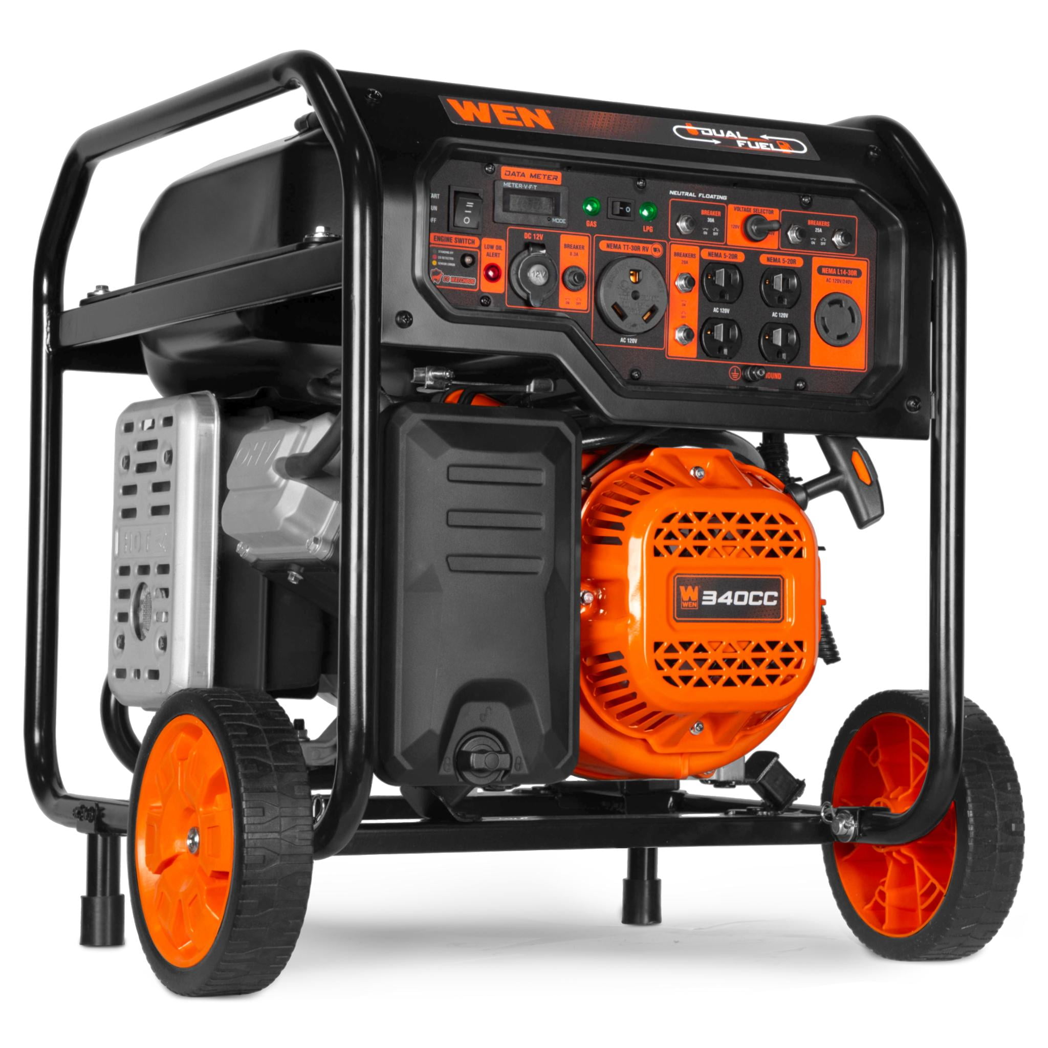 WEN 8000-Watt 120V/240V Dual Fuel Portable Generator, Electric Start ...
