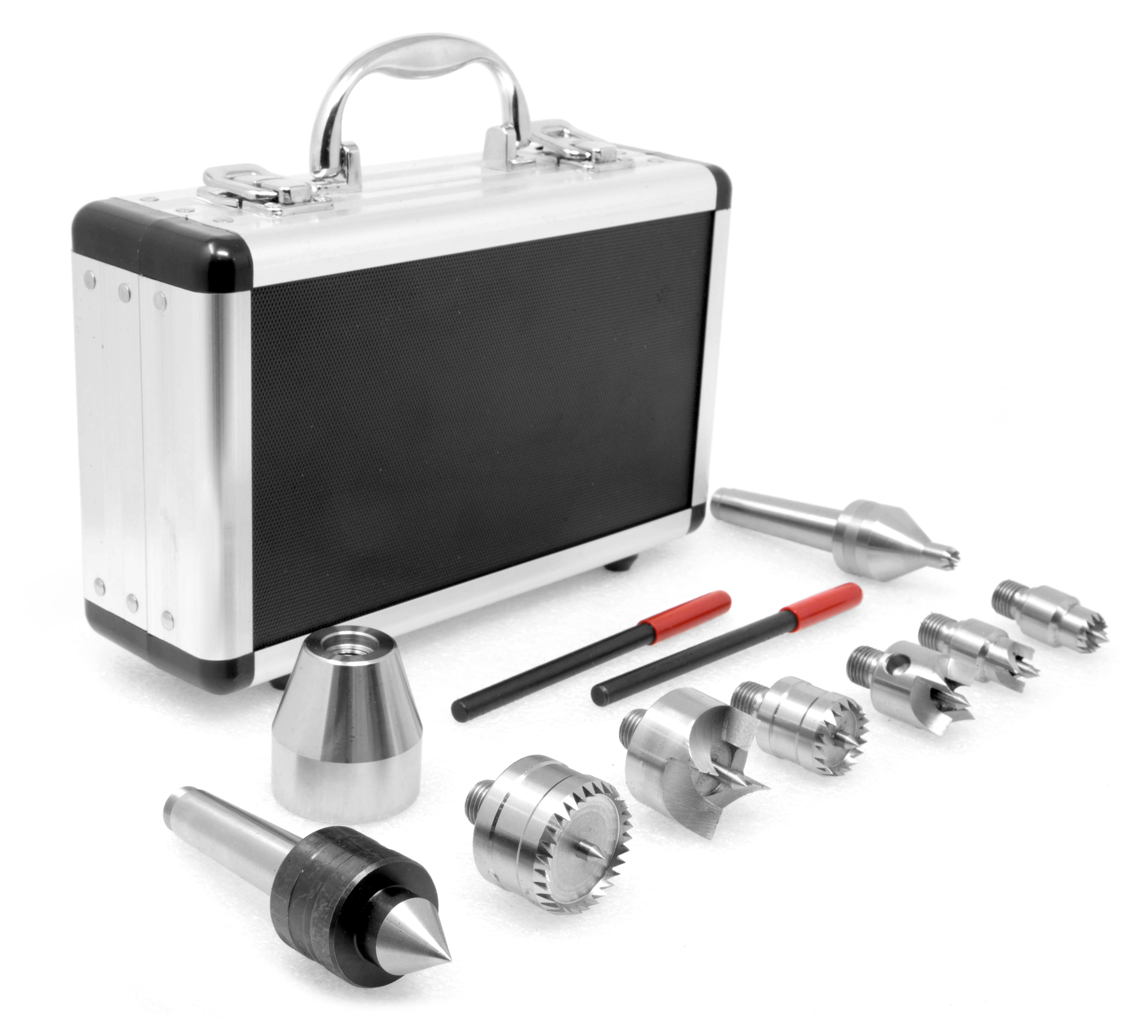WEN 9-Piece MT2 Wood Lathe Drive and Live Center Kit with Aluminum Case ...
