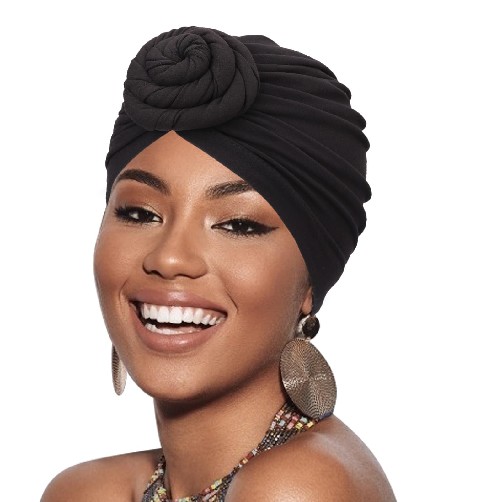 WEN African Women Turban Caps Pre-Tied Twisted Turbans Head Scarf for ...