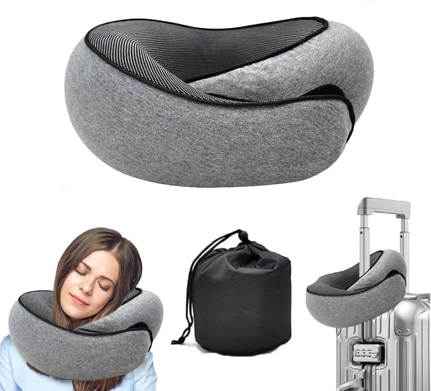 WEN Airplane travel pillow, travel neck pillow, memory foam travel ...