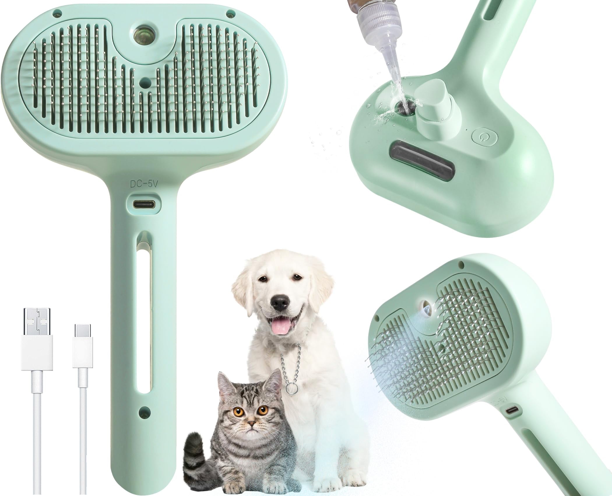 WEN Cat/Dog Hair Removal Comb With Water Tank Release Button Combing ...