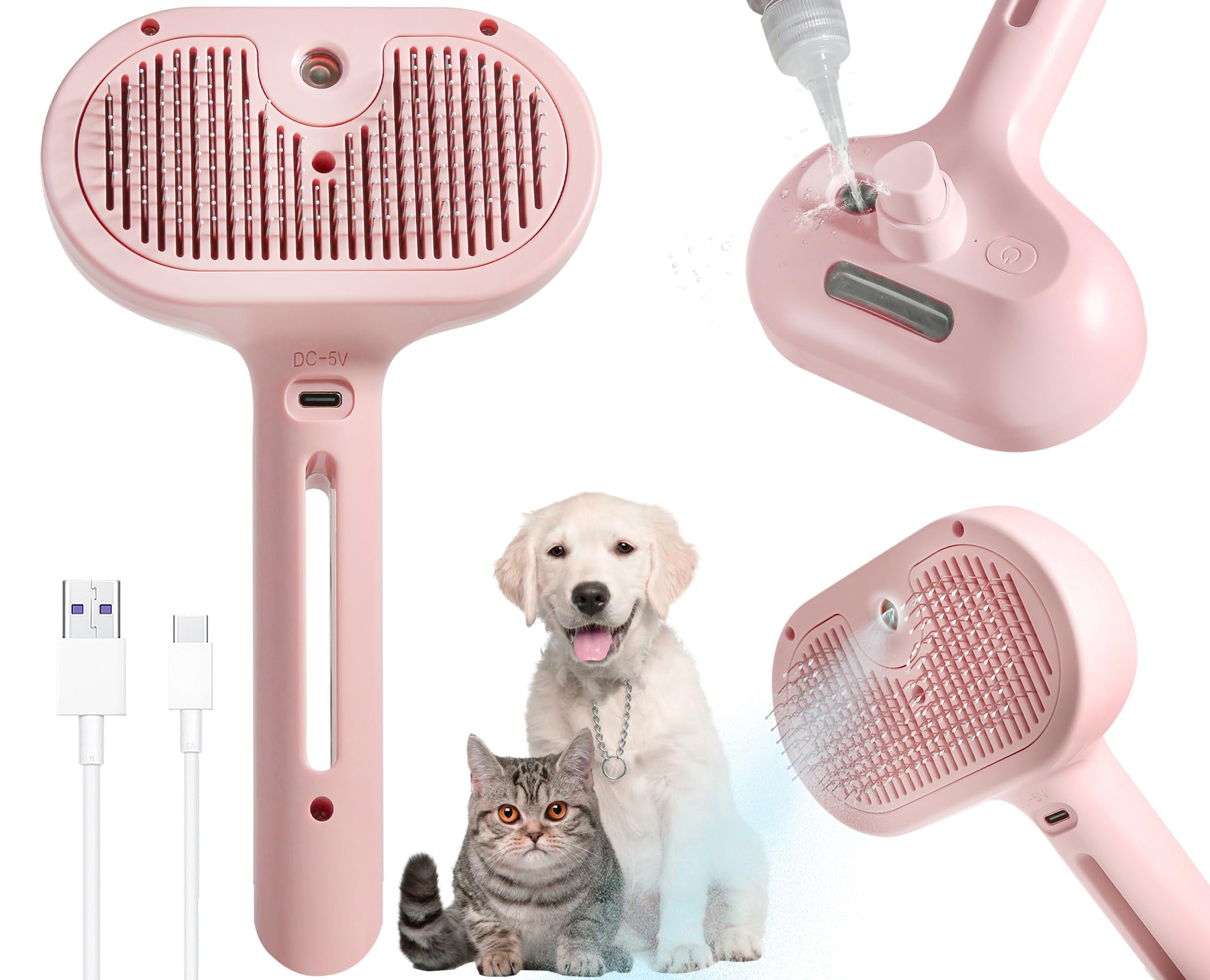 WEN Cat/Dog Hair Removal Comb With Water Tank Release Button Combing ...