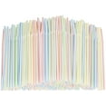 WEN Flexible Plastic Straws Individually Wrapped 200 Pack-Striped Multi ...