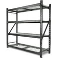 WEN Four-Tier Industrial Steel Storage Rack with Adjustable Shelving ...