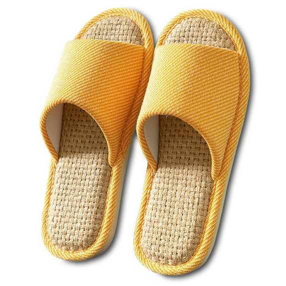 WEN House Fabric Slippers, Non-Slip Memory Foam Open-Toe Home Shoes ...