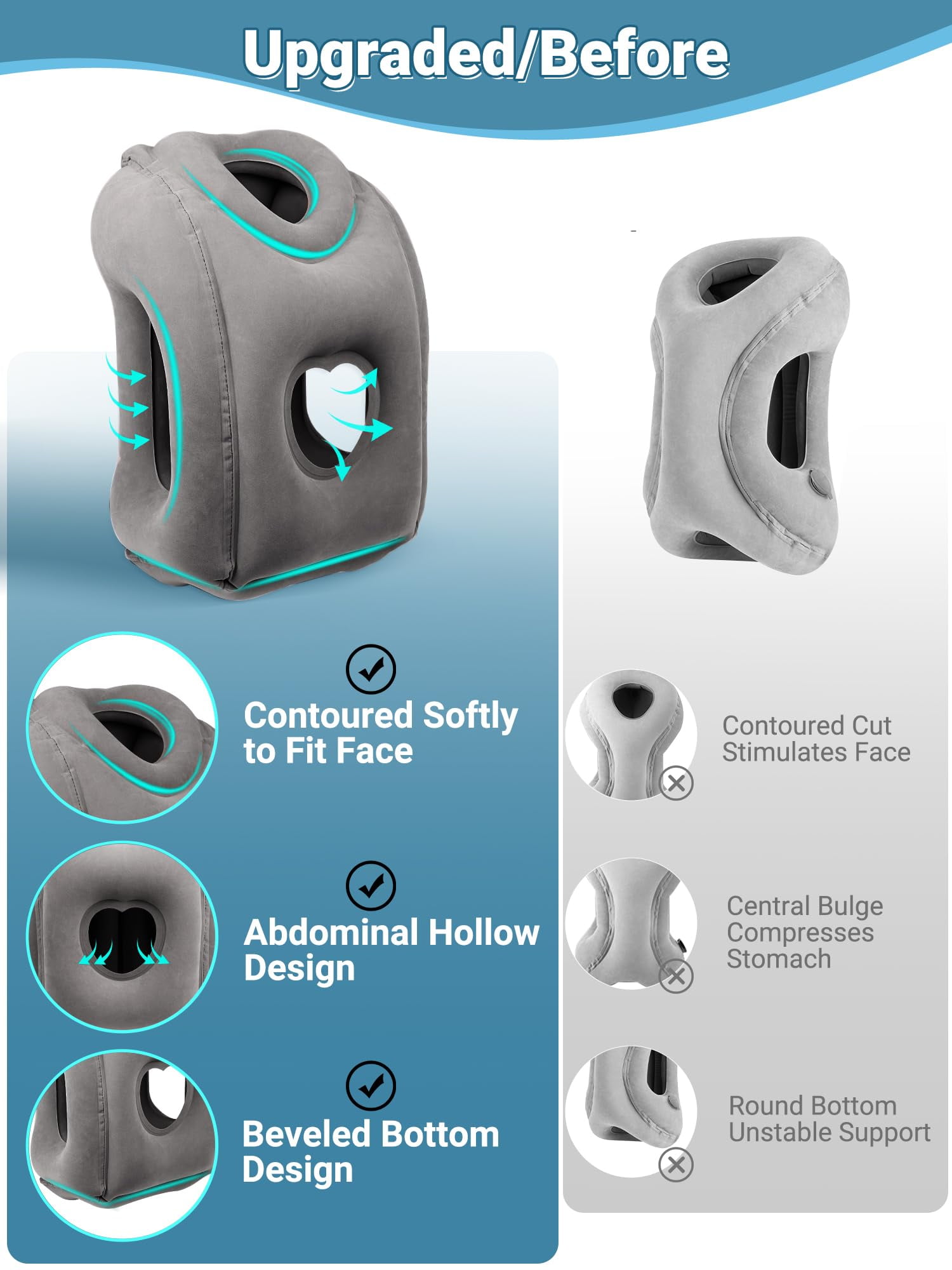 WEN Inflatable travel cushions, comfortable sleep, relieve neck and ...