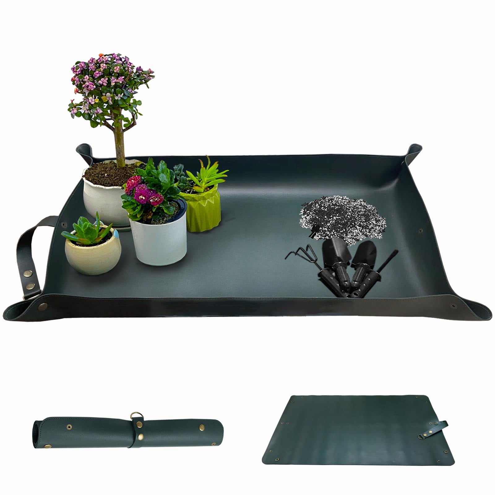 WEN Leather plant repot pad, waterproof transplant pad, indoor ...