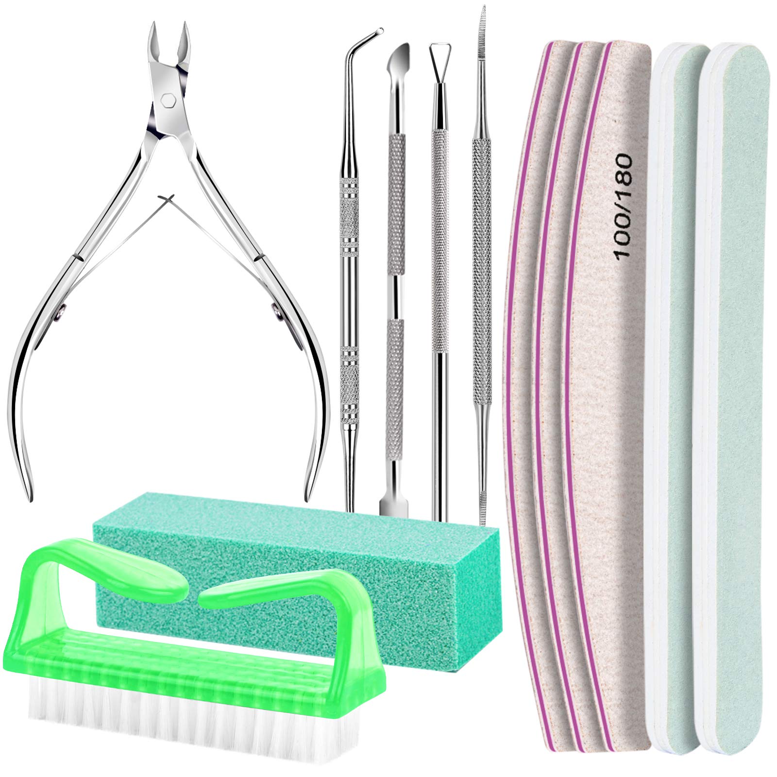 WEN Manicure tool set 12 pieces, nail file 100/180, manicure care tools ...
