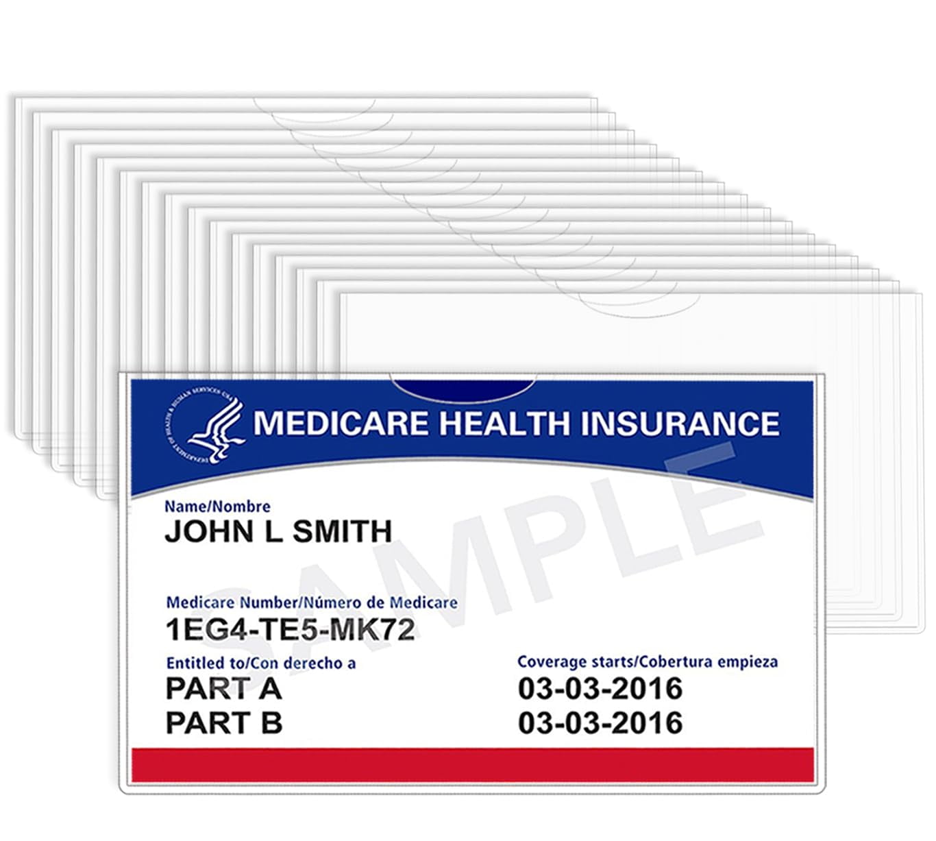 WEN Medical insurance card protective sleeve,card protector,transparent ...