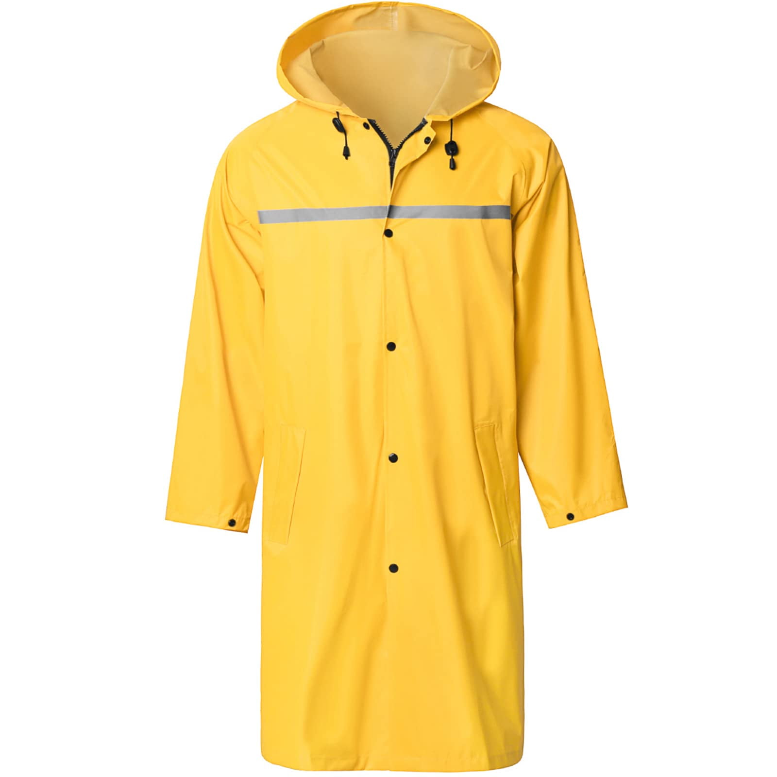 WEN Mens Long Hooded Safety Rain Jacket Waterproof Emergency Raincoat Poncho(Yellow,XL ...