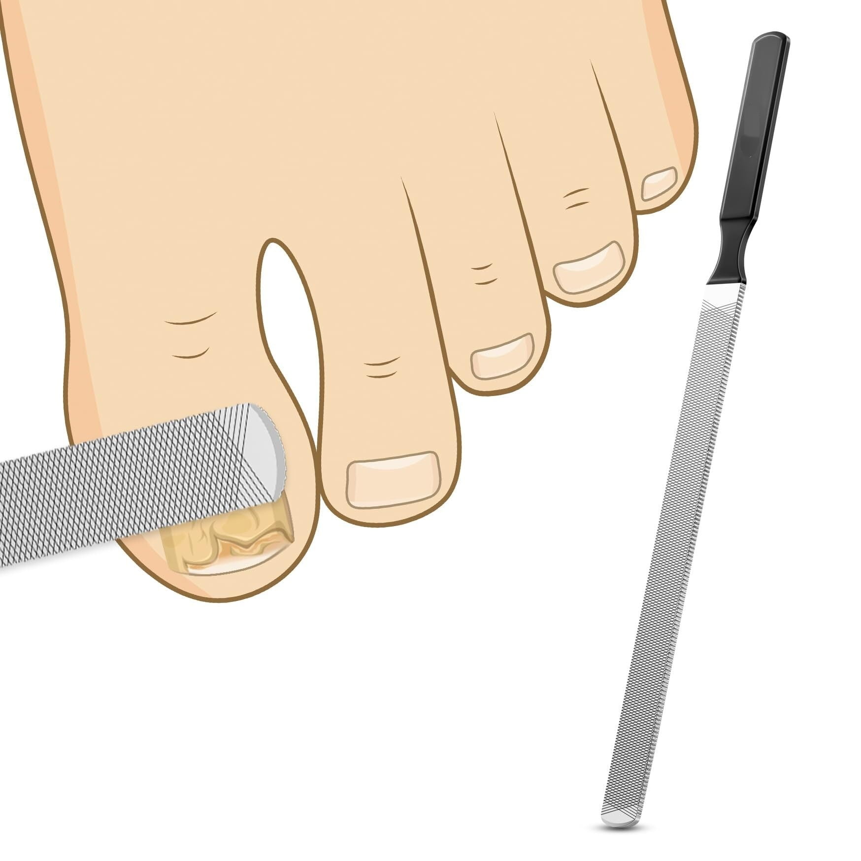 WEN Professional stainless steel long nail file, metal finger/toe file ...