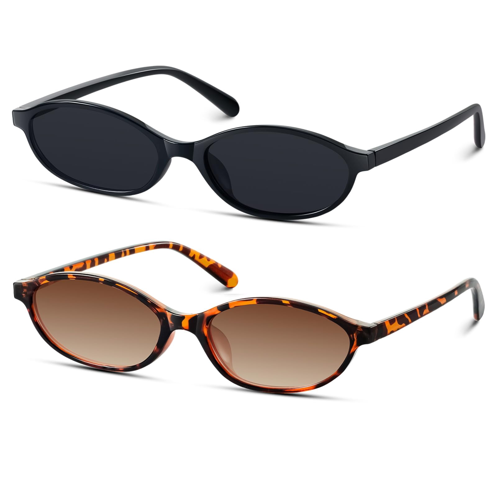 WEN Retro Oval Sunglasses for Women 90s Design Small Cat Eye Sun ...