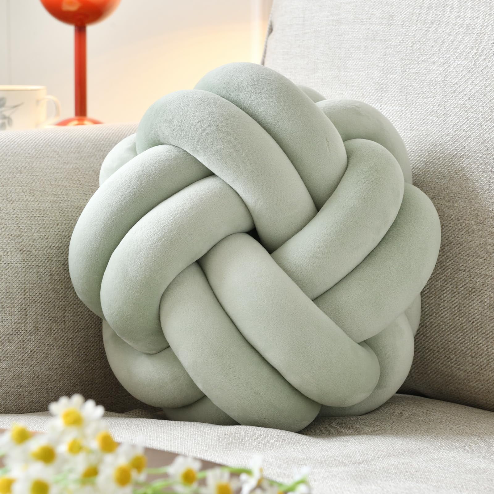 WEN Round transformable knot-shaped pillow, modern home handmade ...