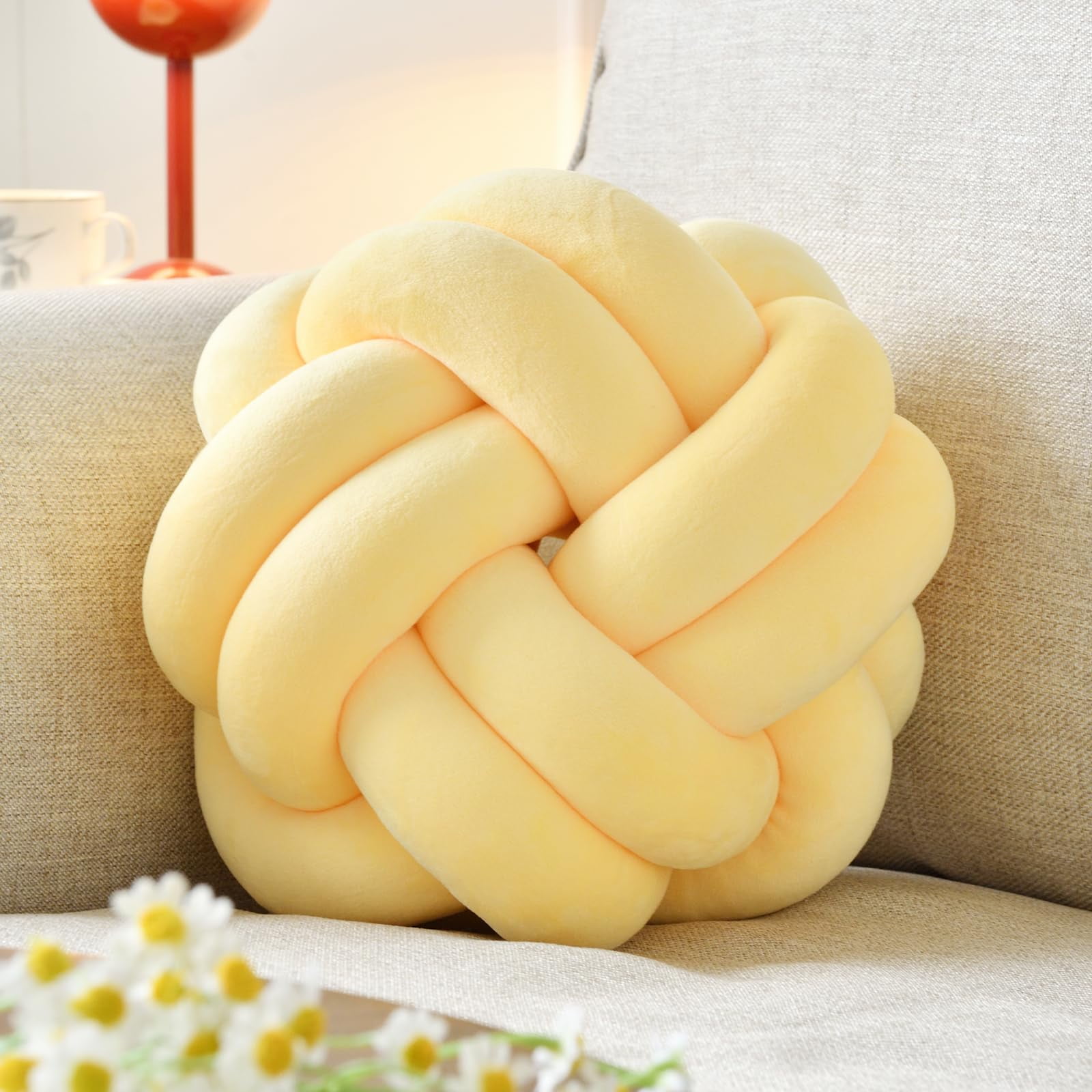 WEN Round transformable knot-shaped pillow, modern home handmade ...