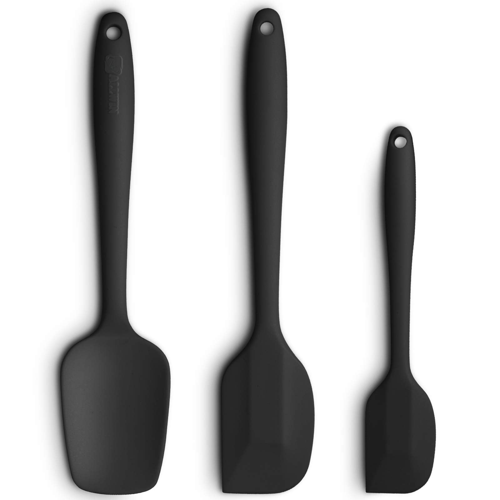 WEN Silicone Spatula 3-piece Set, Ergonomic Handle High Heat-Resistant Spatulas, Non-stick ...