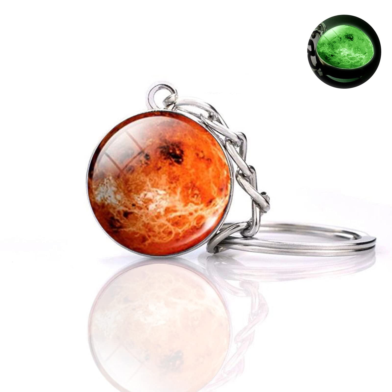WEN Solar system planet keychain pendant, Galaxy crystal glass ball ...