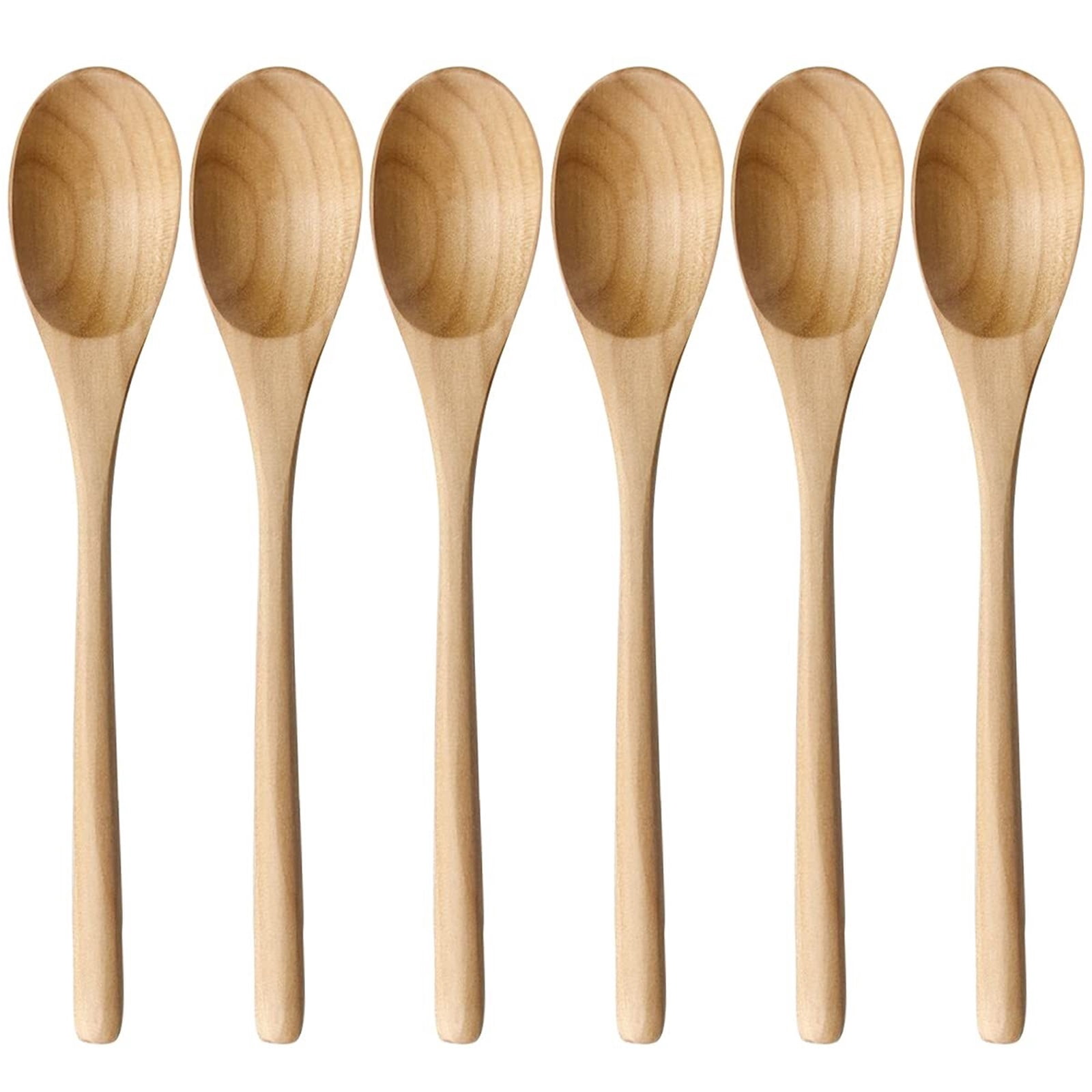 WEN Spoon, edible wooden spoon, 6-piece Japanese natural plant round ...