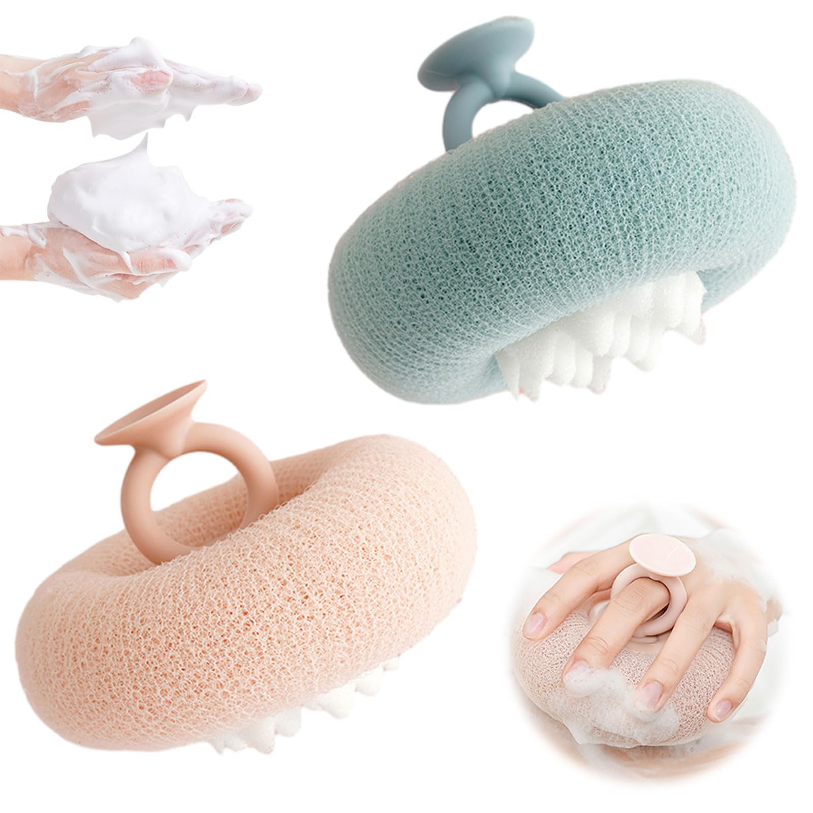 WEN Super Soft Sunflower Suction Cup Bath Ball,Upgraded 2-in-1 ...