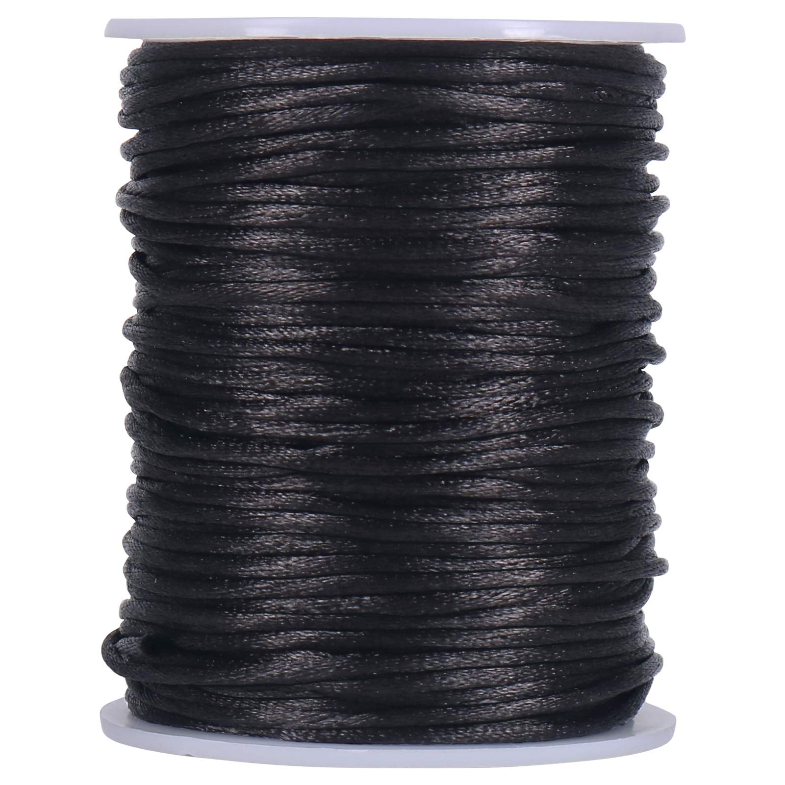 WEN Tenn Well Nylon Satin Cord, 295 Feet 2mm Black Silky Rattail Cord ...
