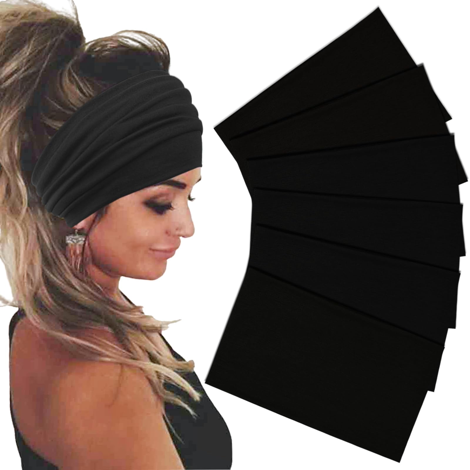 WEN Wide Headbands For Women Stretch Headband Boho Head Bands Women's ...